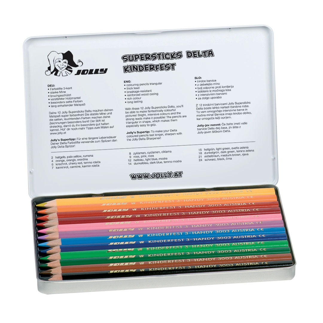 BARVICE JOLLY, Delta, 12 kos, v kovinski škatli